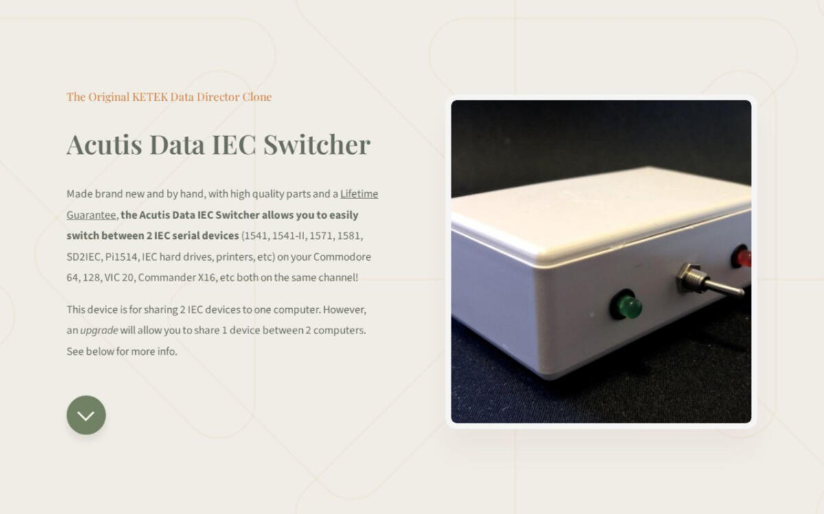 VIC20/C64 Acutis Data IEC Switcher, The Original KETEK Data Director Clone